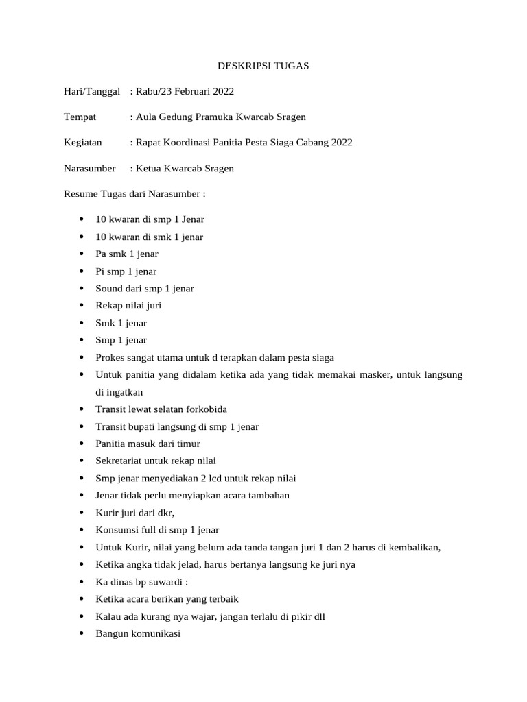 Deskripsi Tugas Pramuka | PDF
