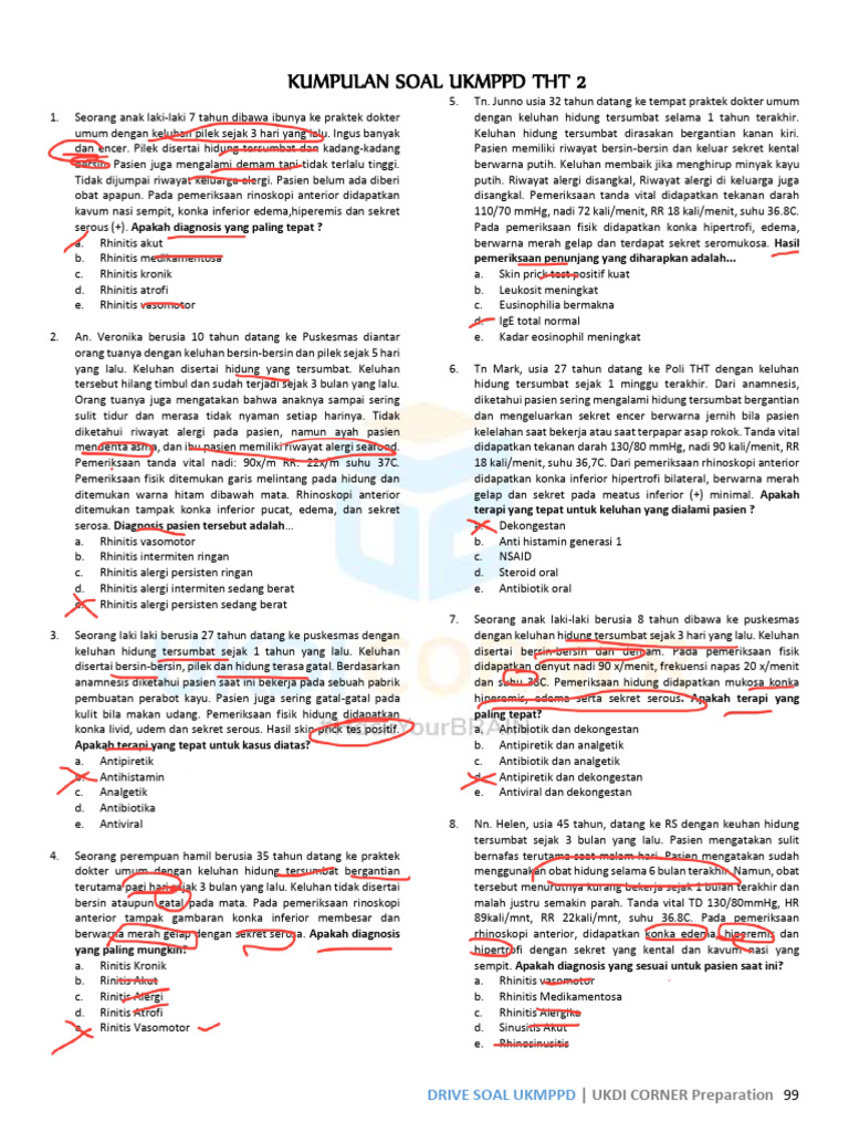 E - Soal Dan Kunci THT Part 2 UKMPPD 2 | PDF