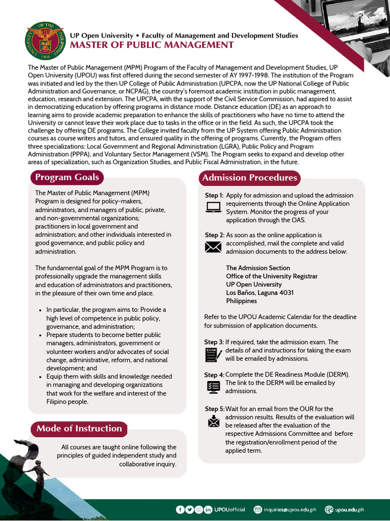 Master of Public Management Program Overview | PDF