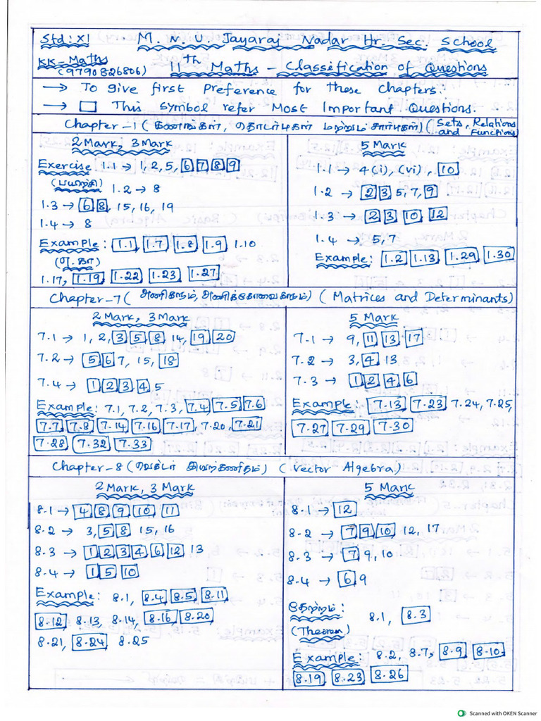 11th Maths (First Preference) | PDF