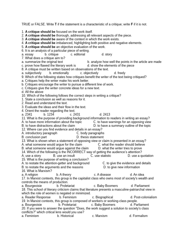Summative Test in Eng. 10 | PDF | Marxism | Essays