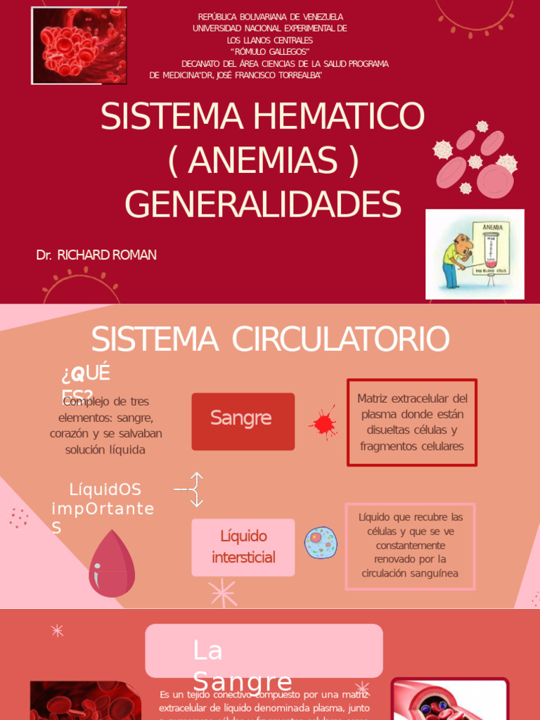 Sistema Hematico ( Anemia Generalidades) | PDF | Sangre | Glóbulo rojo