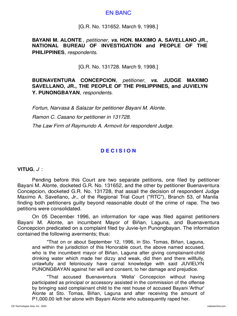 Rape Case Appeals: Alonte & Concepcion | PDF | Trials | Prosecutor