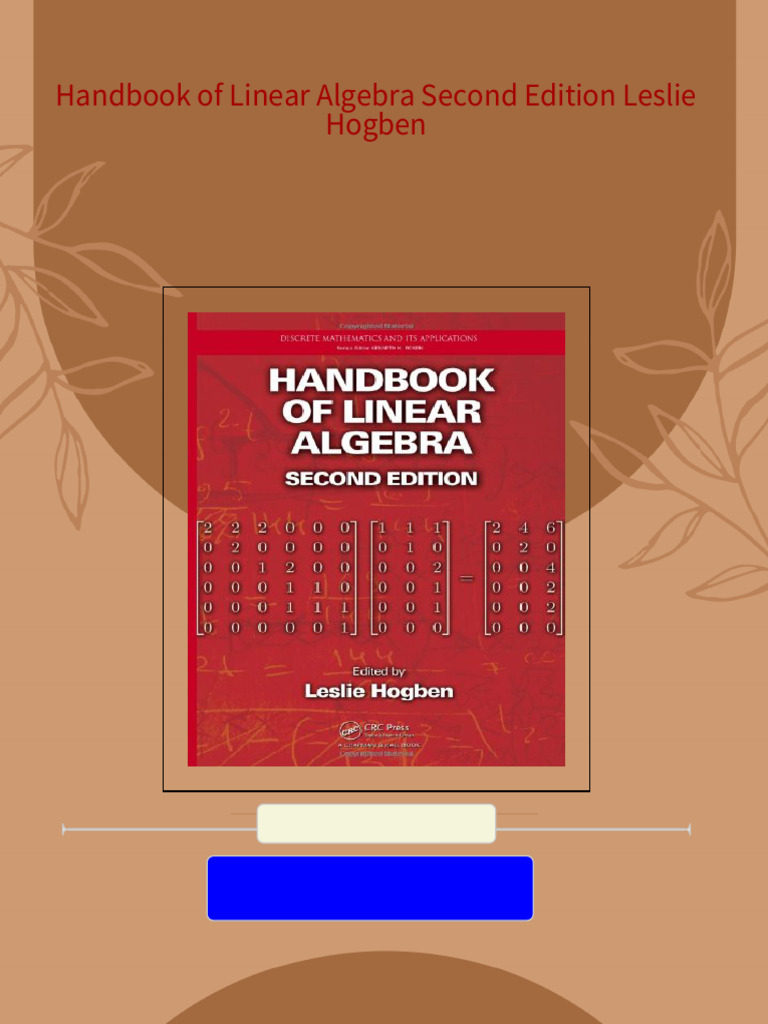 Handbook of Linear Algebra Second Edition Leslie Hogben 2024 Scribd ...