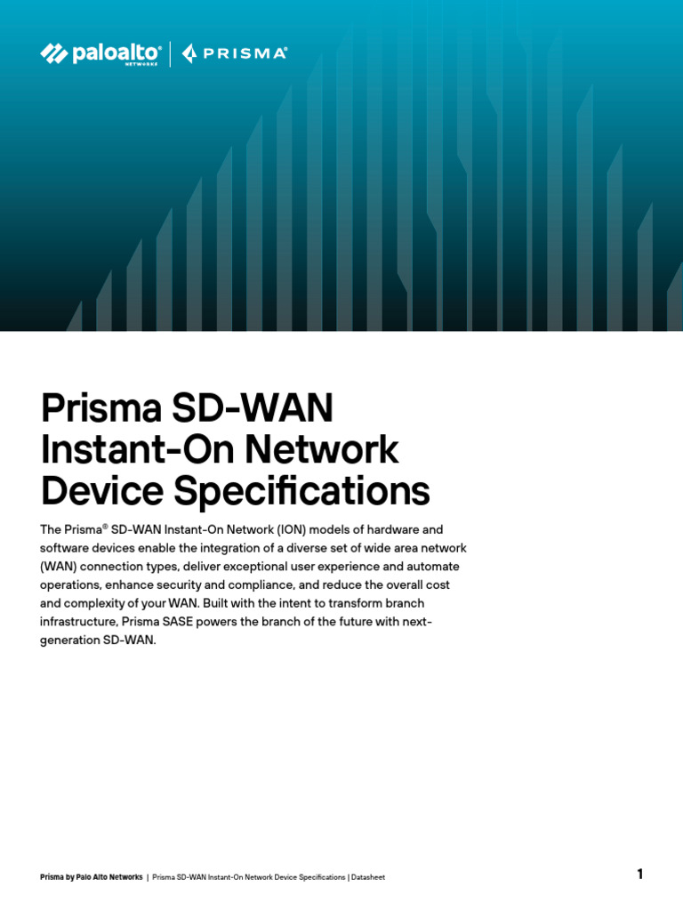 Prisma SD Wan Instant On Network Ion Device Specifications - Dps | PDF ...
