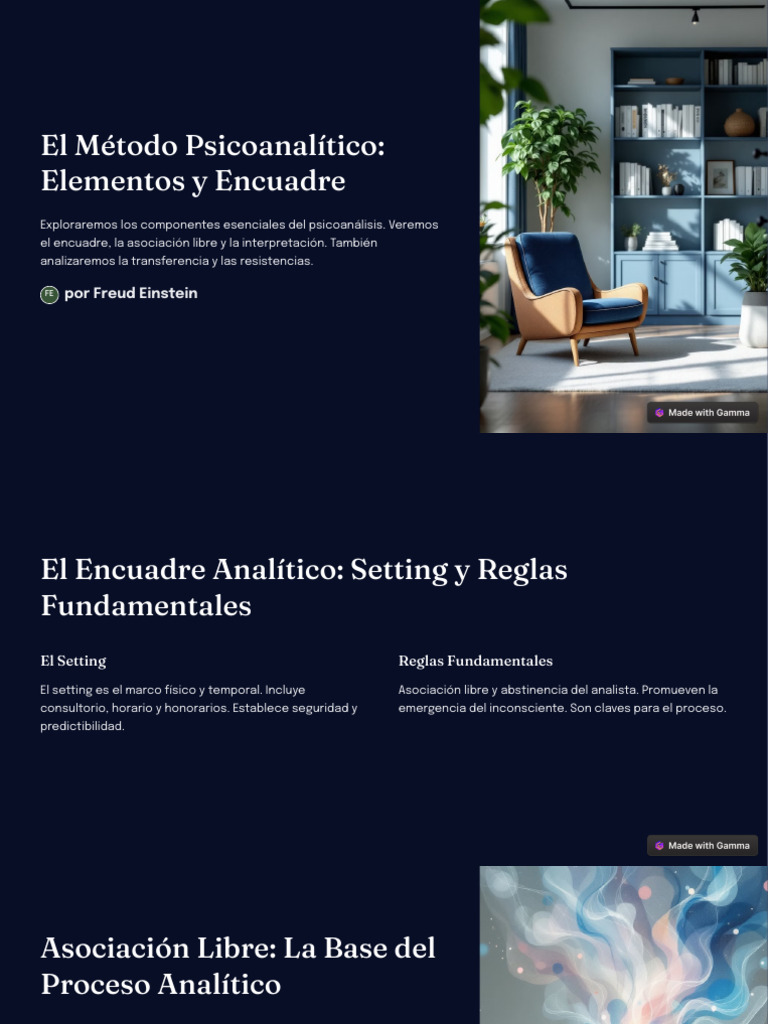 El Metodo Psicoanalitico Elementos y Encuadre | PDF | Psicoanálisis | Mente inconsciente