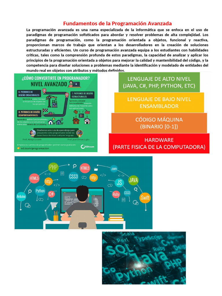 Fundamentos de la Programación Avanzada | PDF