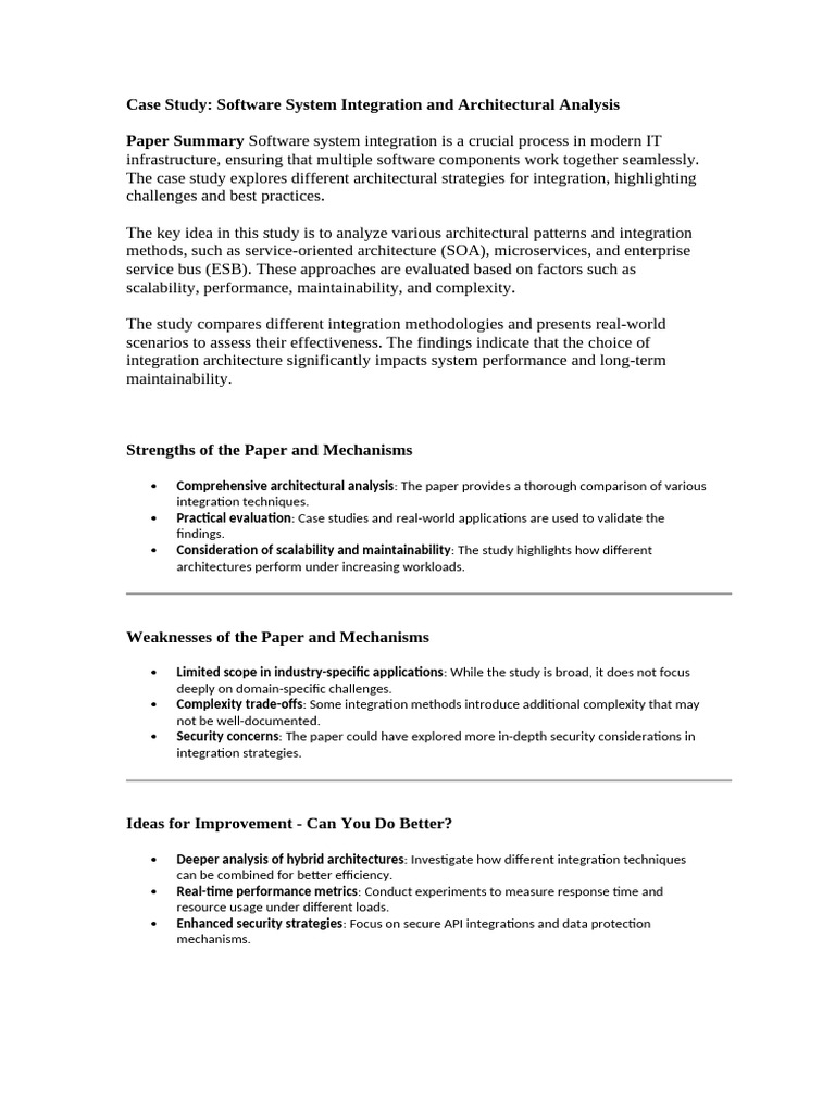 Case-Study | PDF | Service Oriented Architecture | System