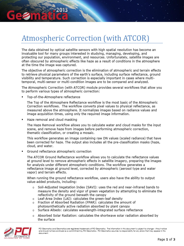 Atmospheric Correction | PDF | Atmosphere Of Earth | Applied And Interdisciplinary Physics