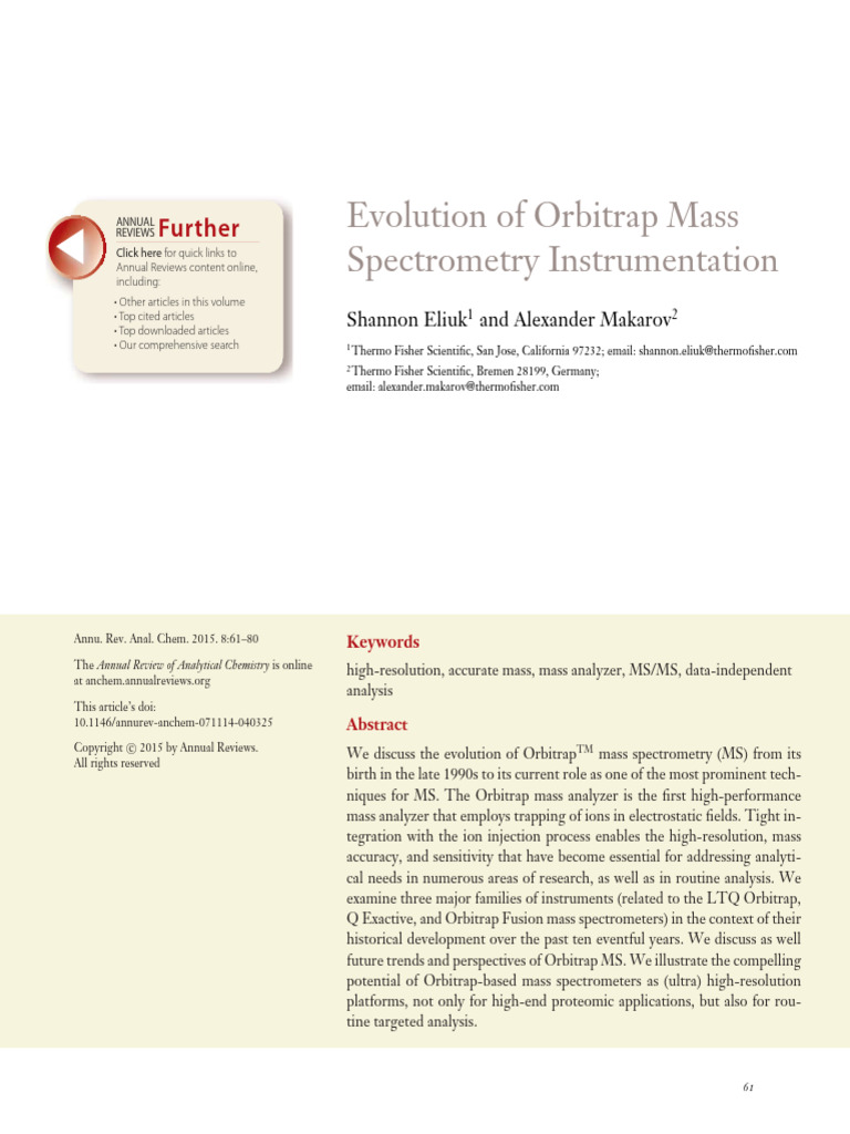 Planet Orbitrap A1885 | PDF | Tandem Mass Spectrometry | Mass Spectrometry