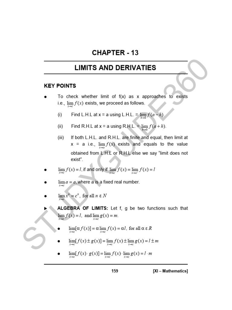 Class 11 Maths Notes Chapter 13 Studyguide360 | PDF | Tangent | Slope