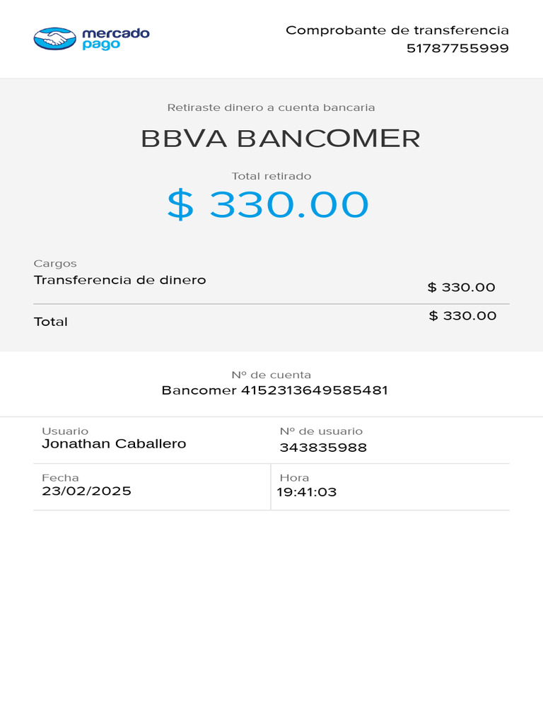Comprobante De Transferencia Bbva 2025 Pdf