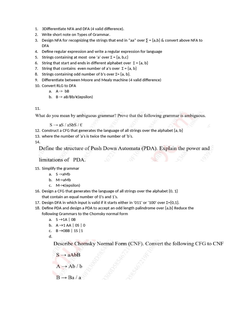 NFA, DFA, and Grammar Concepts Explained | PDF