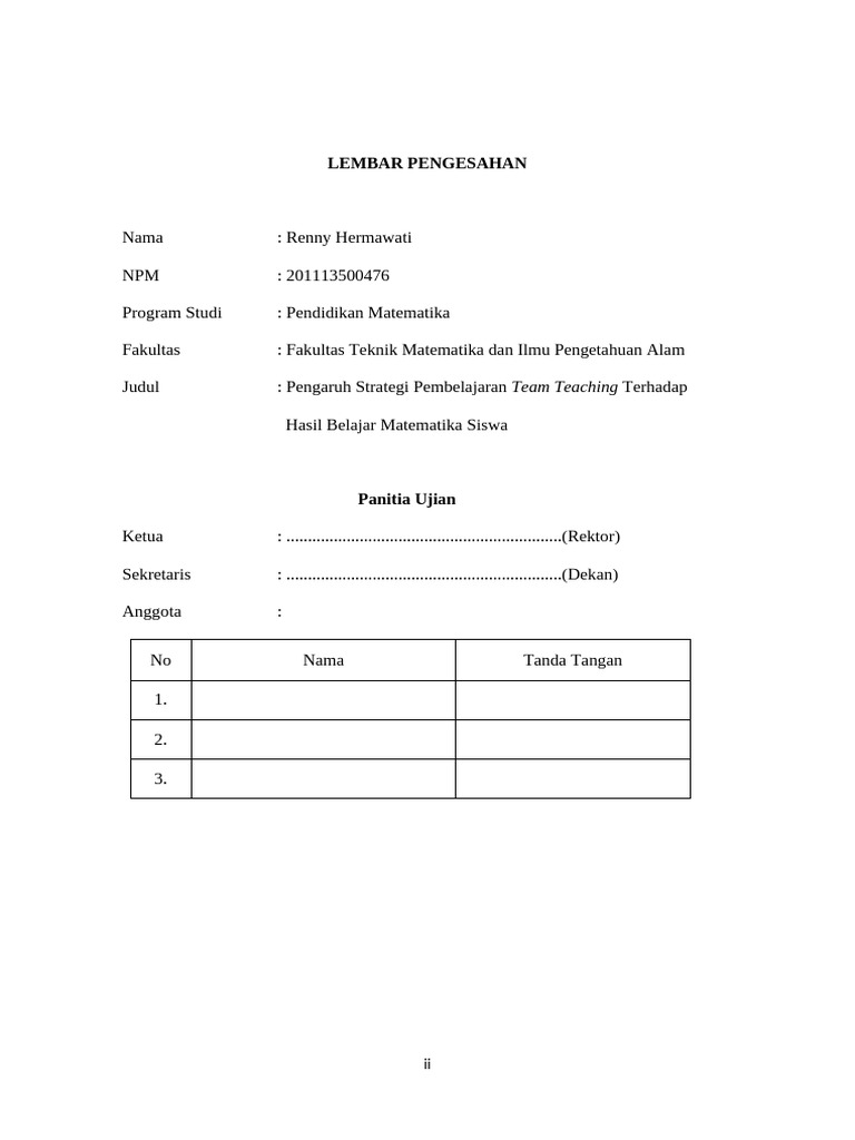 Lembar Pengesahan | PDF
