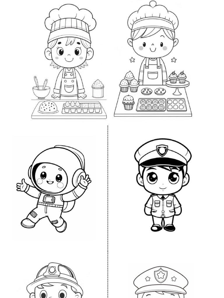 Jobs and Occupations Coloring Pages | PDF