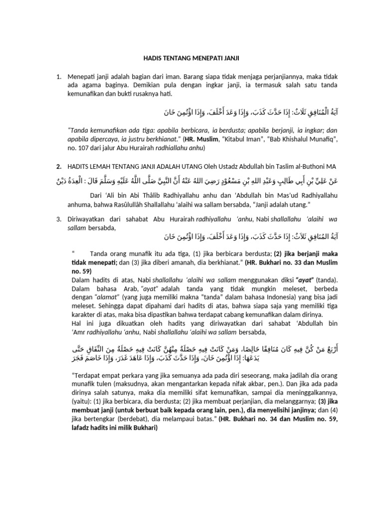 Menepati Janji dalam Islam | PDF