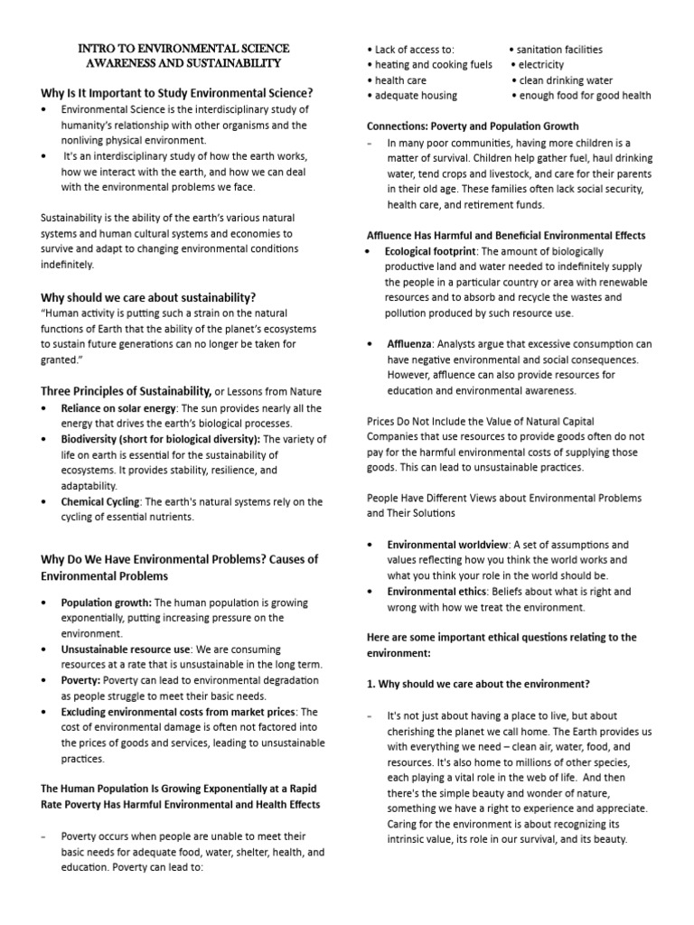 Intro To Environmental Science | PDF | Ecosystem | Troposphere