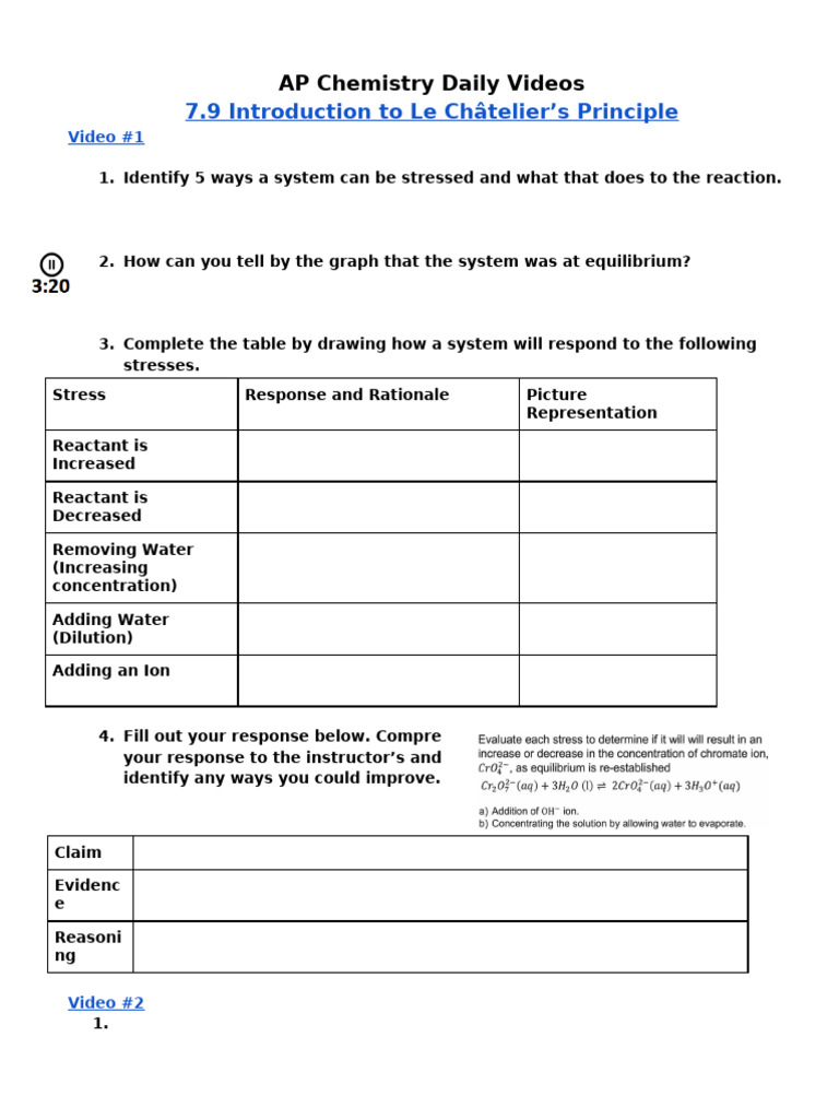 AP Chemistry: Le Châtelier’s Principle | PDF
