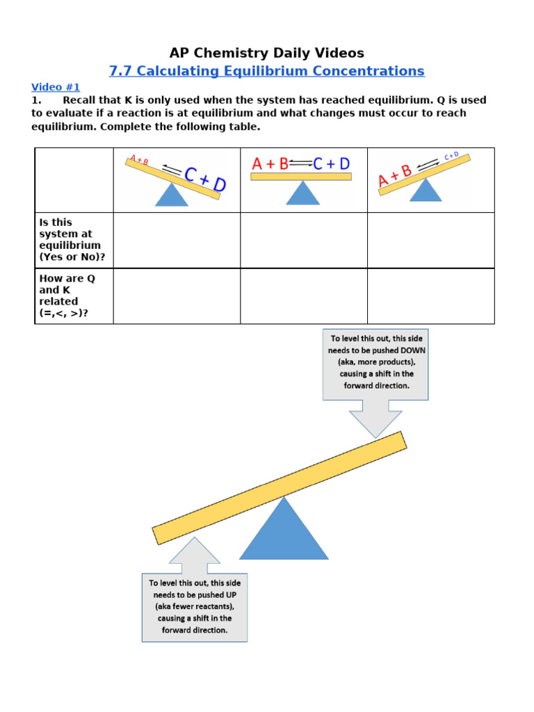 Copy+of+7.7+Calculating+Equilibrium+Concentrations | PDF