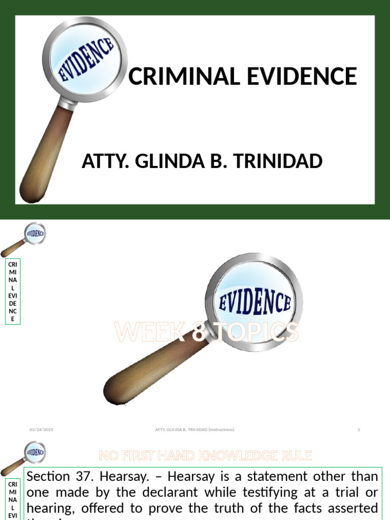Hearsay Rule in Criminal Evidence | PDF | Hearsay | Hearsay In United ...
