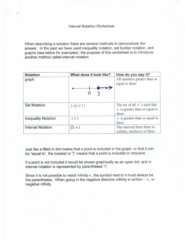 1.1 Interval Notation (1) | PDF