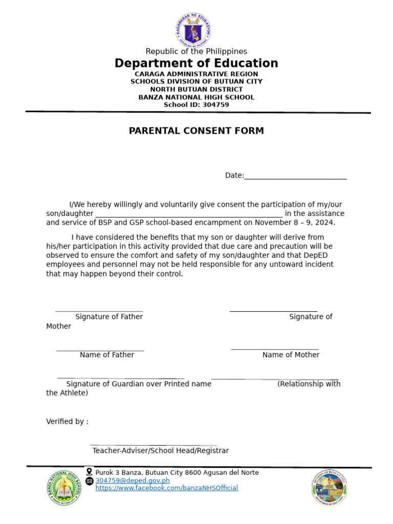 Parental Consent Form | PDF