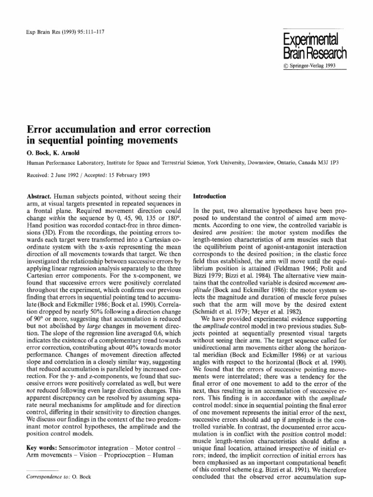 [Experimental Brain Research 1993-jul vol. 95 iss. 1] O. Bock_ K ...