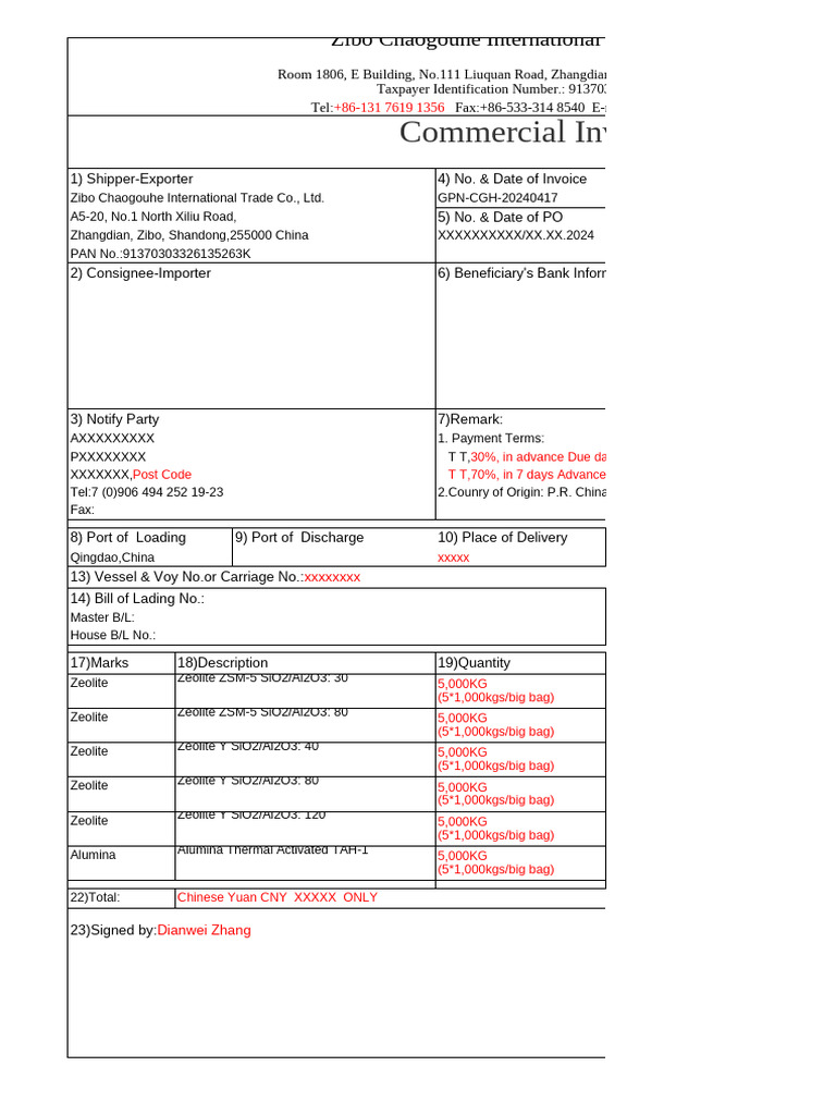 Commercial Invoice for Importers | PDF | Business Documents