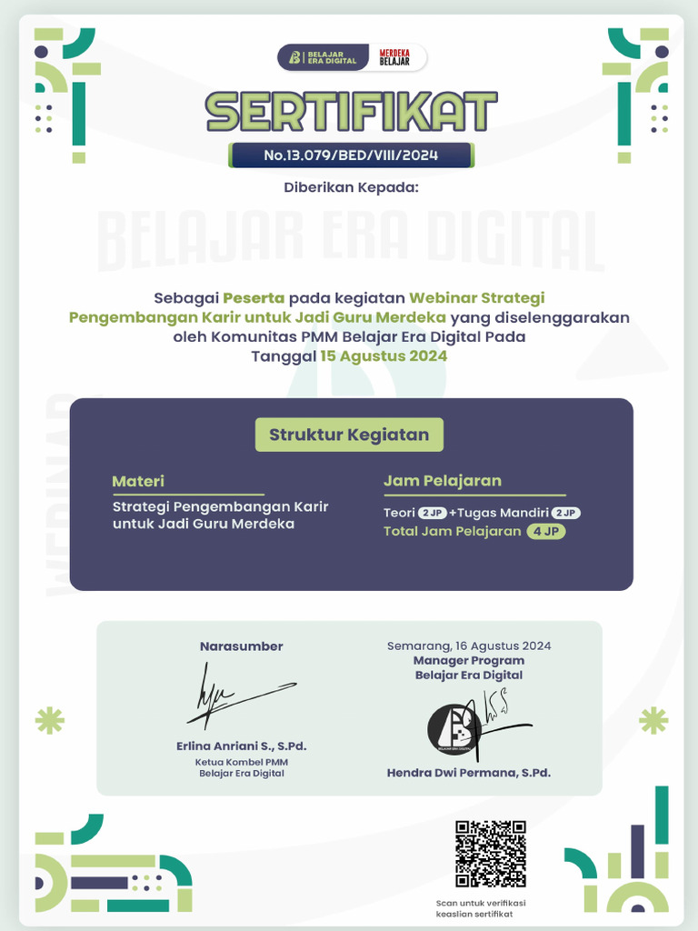 sertifikat_Supriani,S.Pd | PDF