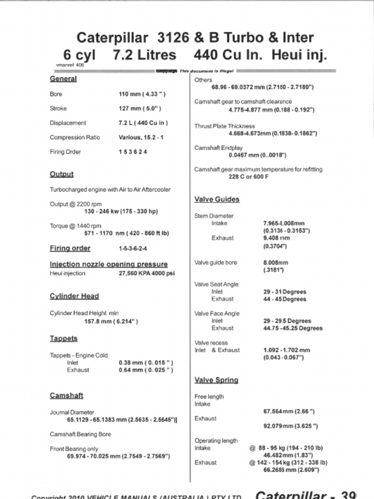 Caterpillar - 3126 & B | PDF