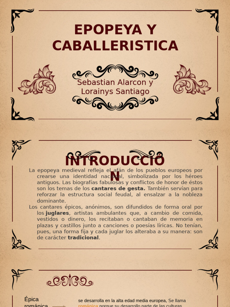Epopeya y Caballeristica | PDF | Poesía épica