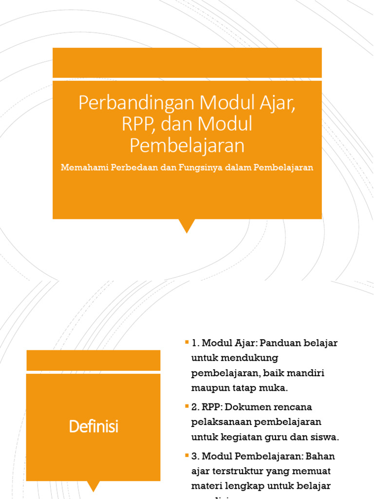 Perbandingan Modul Ajar, RPP, Dan Modul Pembelajaran | PDF