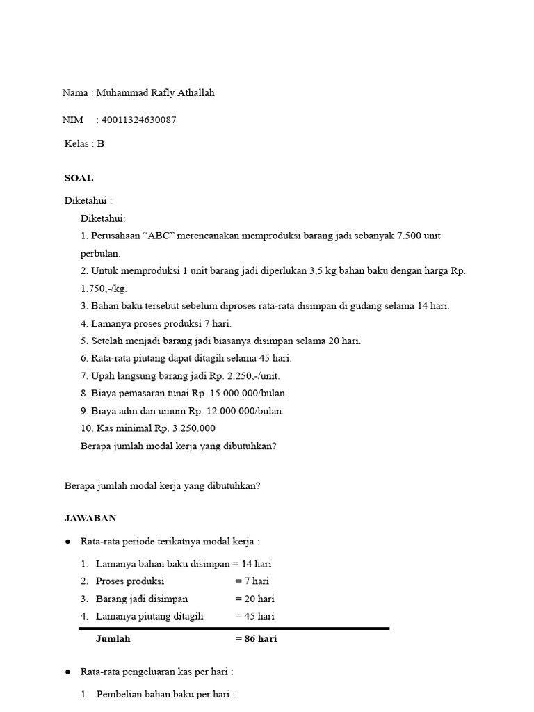 Muhammad Rafly Athallah - 40011324630087 - MAL B | PDF