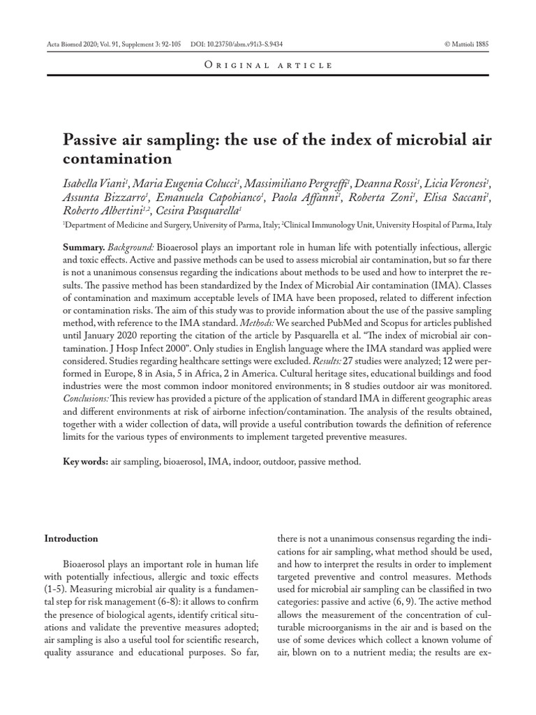 Procedure passive air sampler | PDF | Colony Forming Unit | Infection