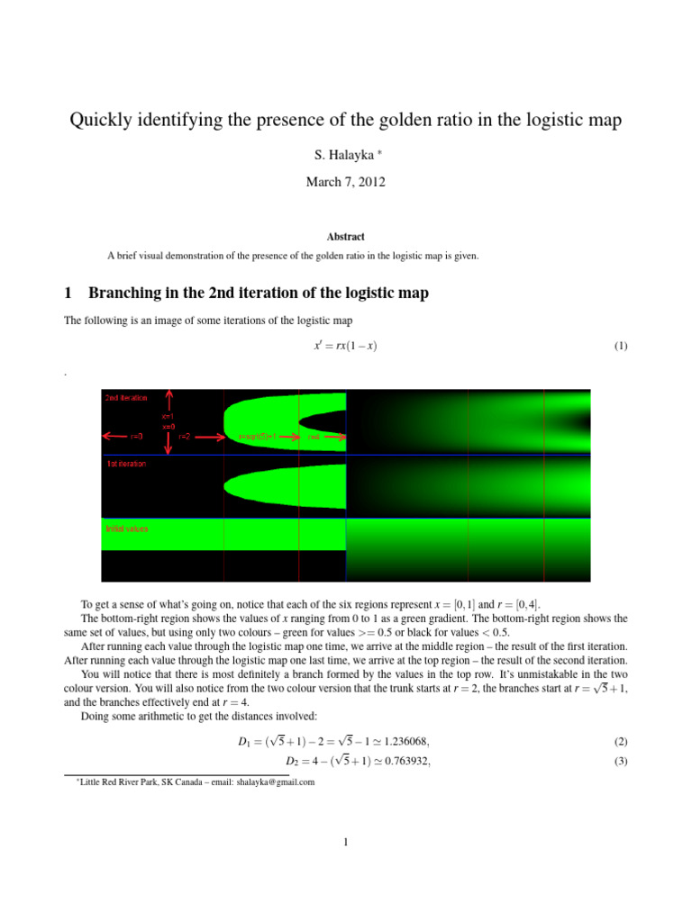 Golden Ratio in the Logistics Map | PDF | Applied Mathematics ...