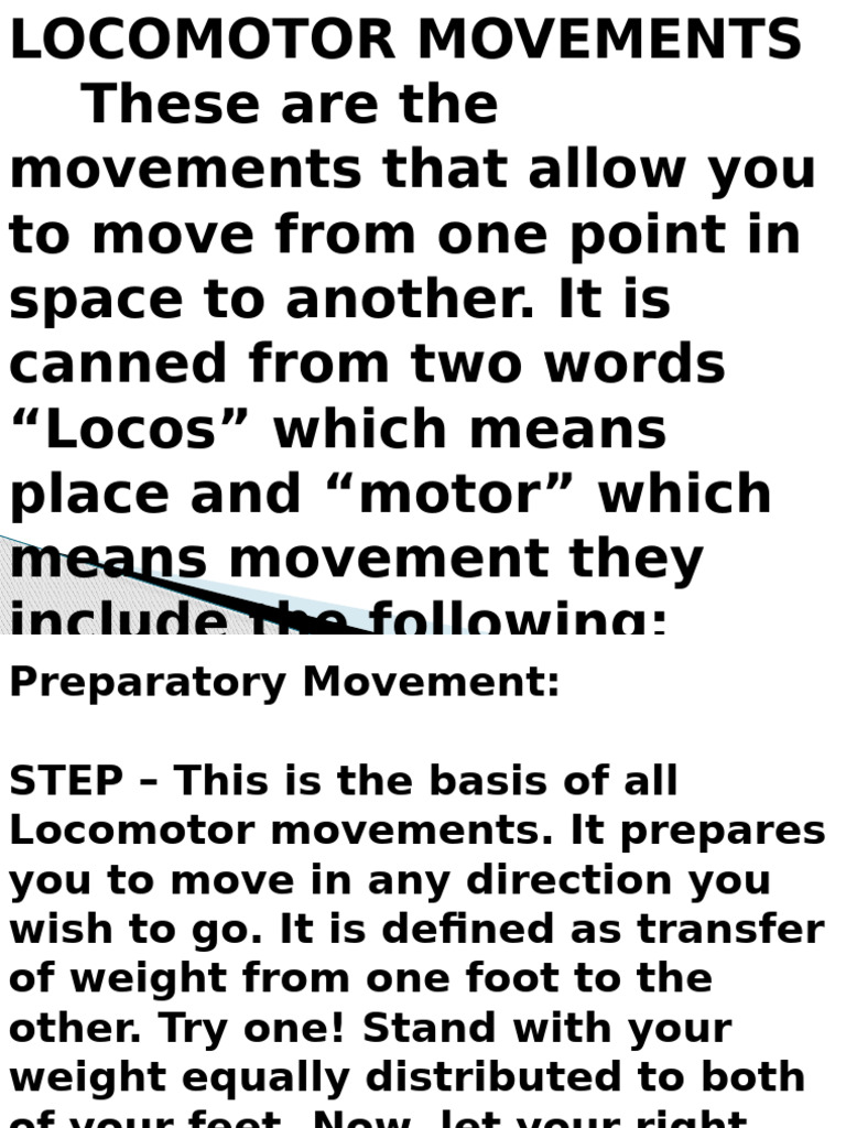 Locomotor Nonlocomotor | PDF | Anatomical Terms Of Motion | Foods