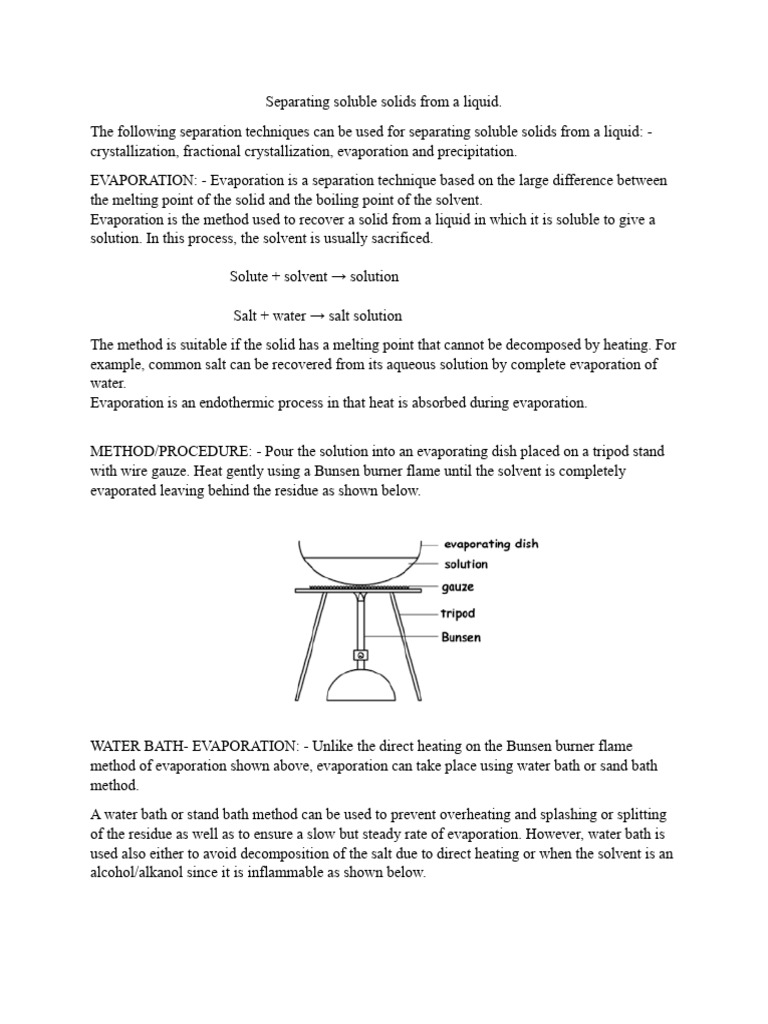 487 - Separating Soluble Solids From A Liquid | PDF | Precipitation ...