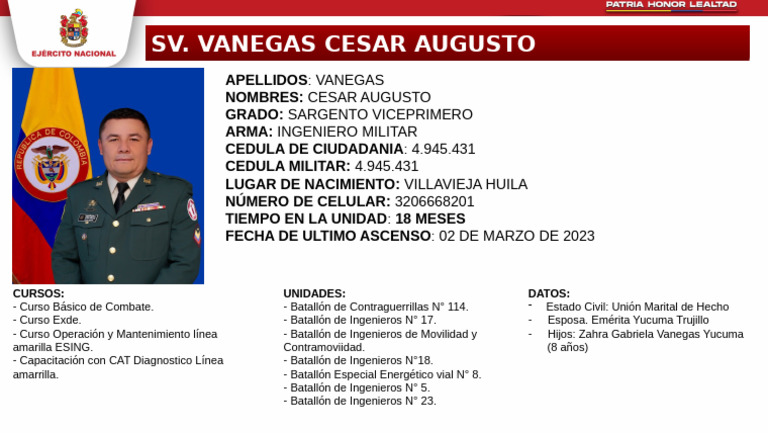 Sargento Viceprimero VANEGAS | PDF