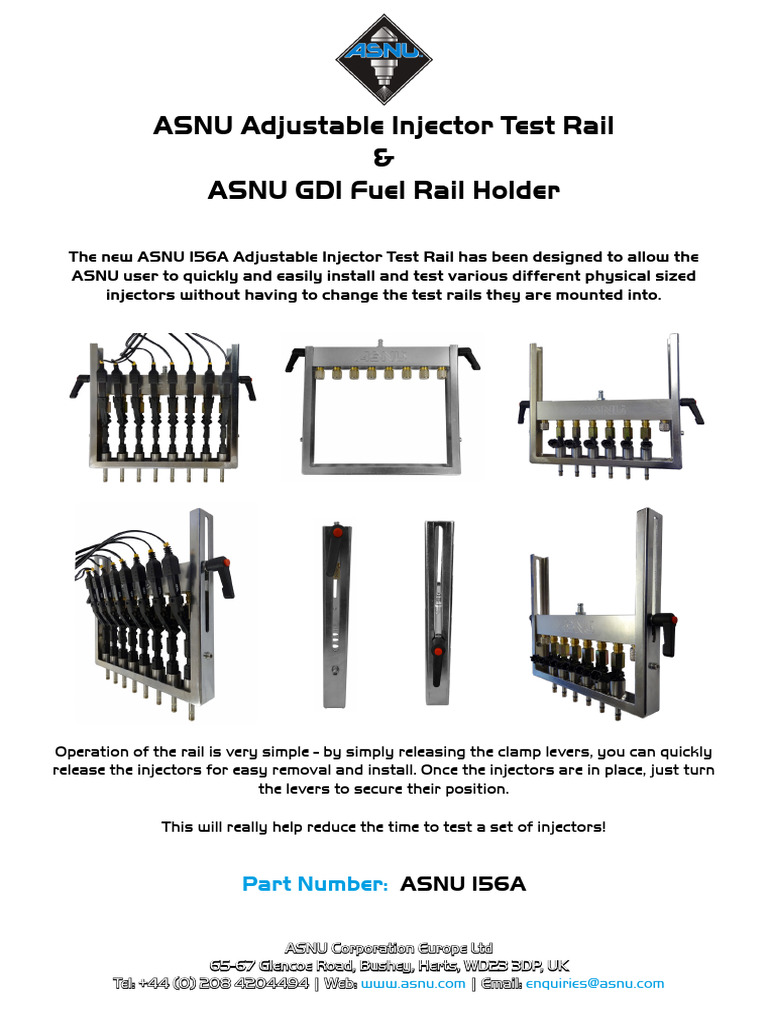 ASNU Adjustable Injector Test Rail | PDF