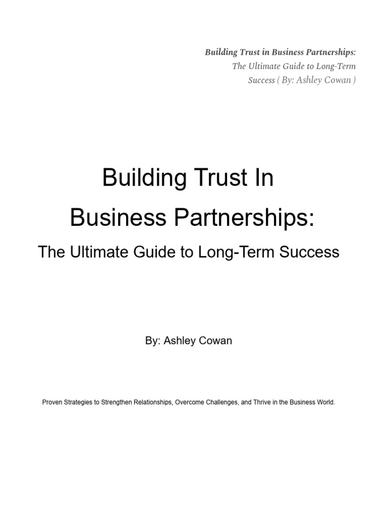 Building Trust in Business Partnerships | PDF | Innovation | Collaboration