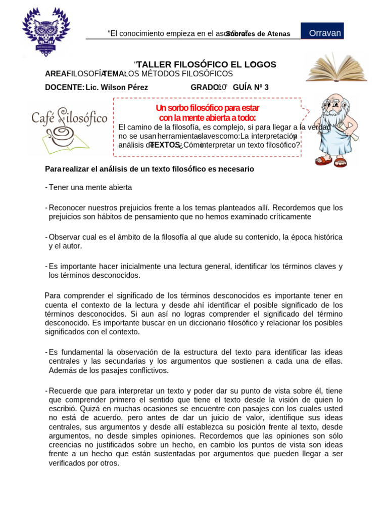 Guía #3. Los Metodos Filosoficos | PDF | Conocimiento | Método científico