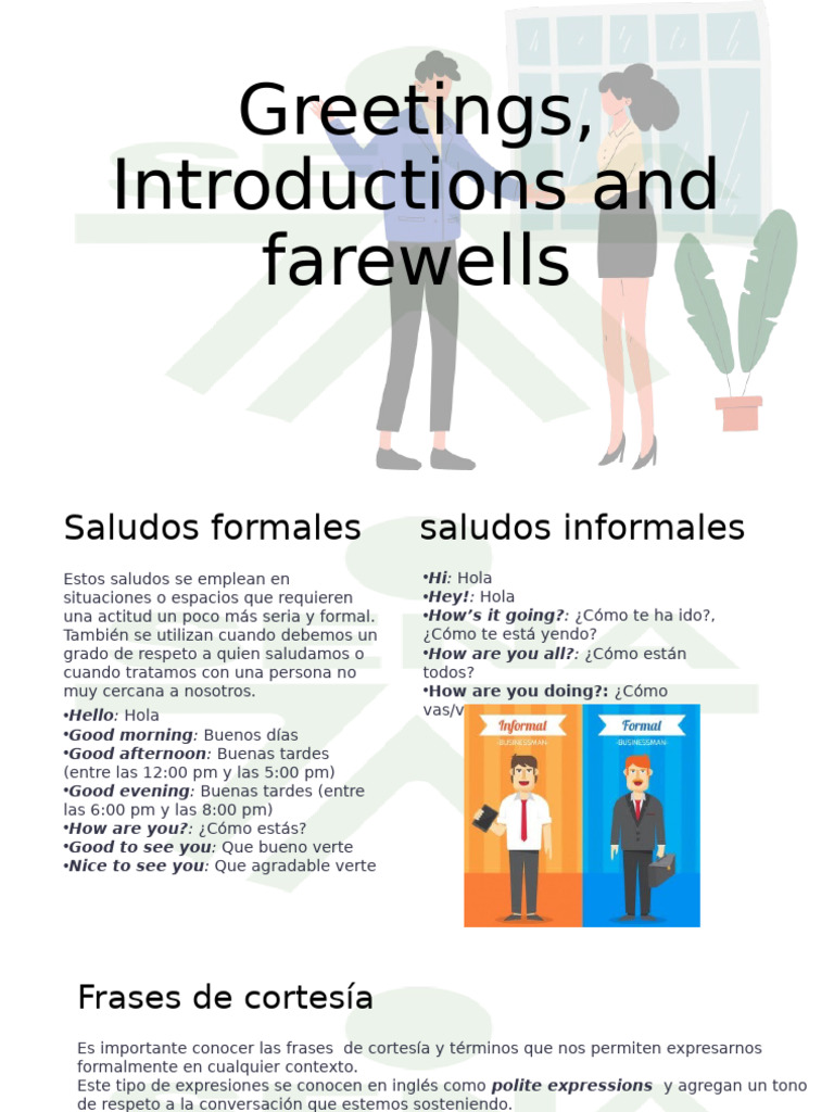 Greetings, Introductions and Farewells | PDF
