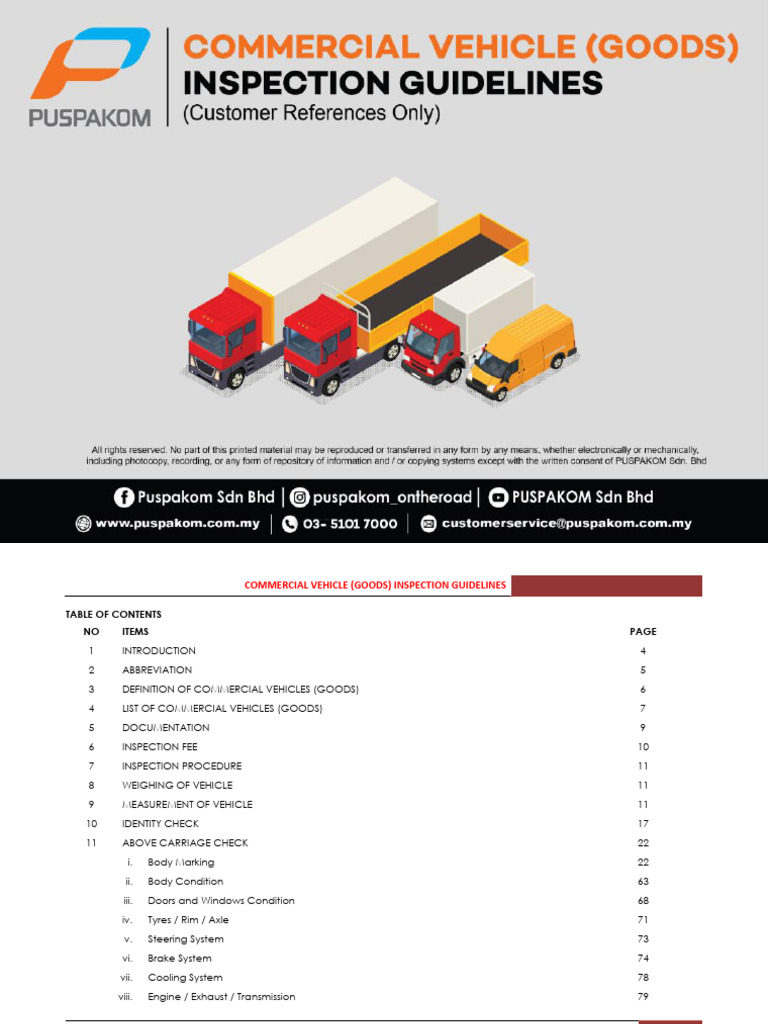 Commercial Vehicle Inspection Guidelines | PDF | Truck | Semi Trailer Truck