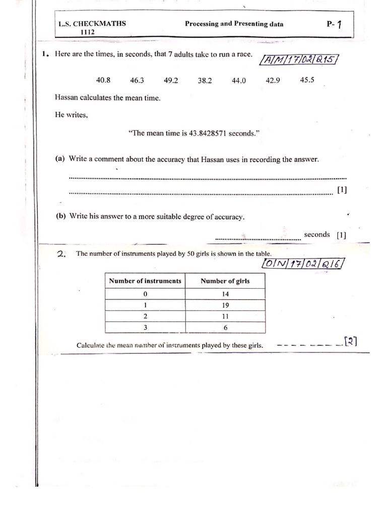 Ls 1112 Processing and Presenting Data Worksheet | PDF