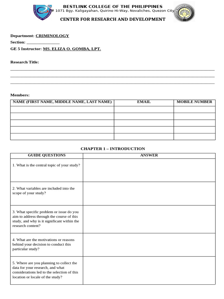 For Students Research Guide Questions | PDF | Cognition