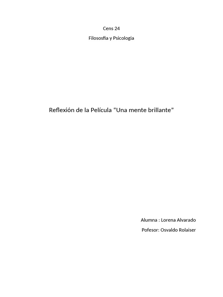 trabajo final Lorena Alvarado | PDF | Mente | Esquizofrenia