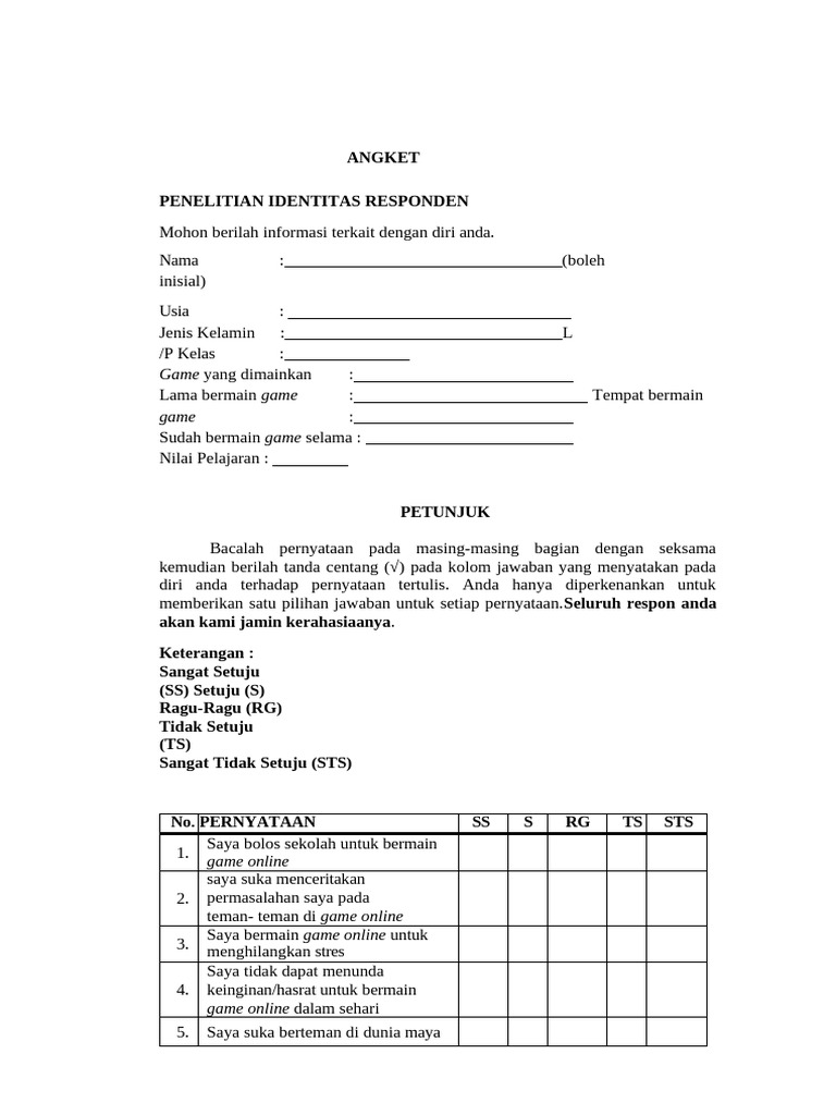 ANGKET | PDF