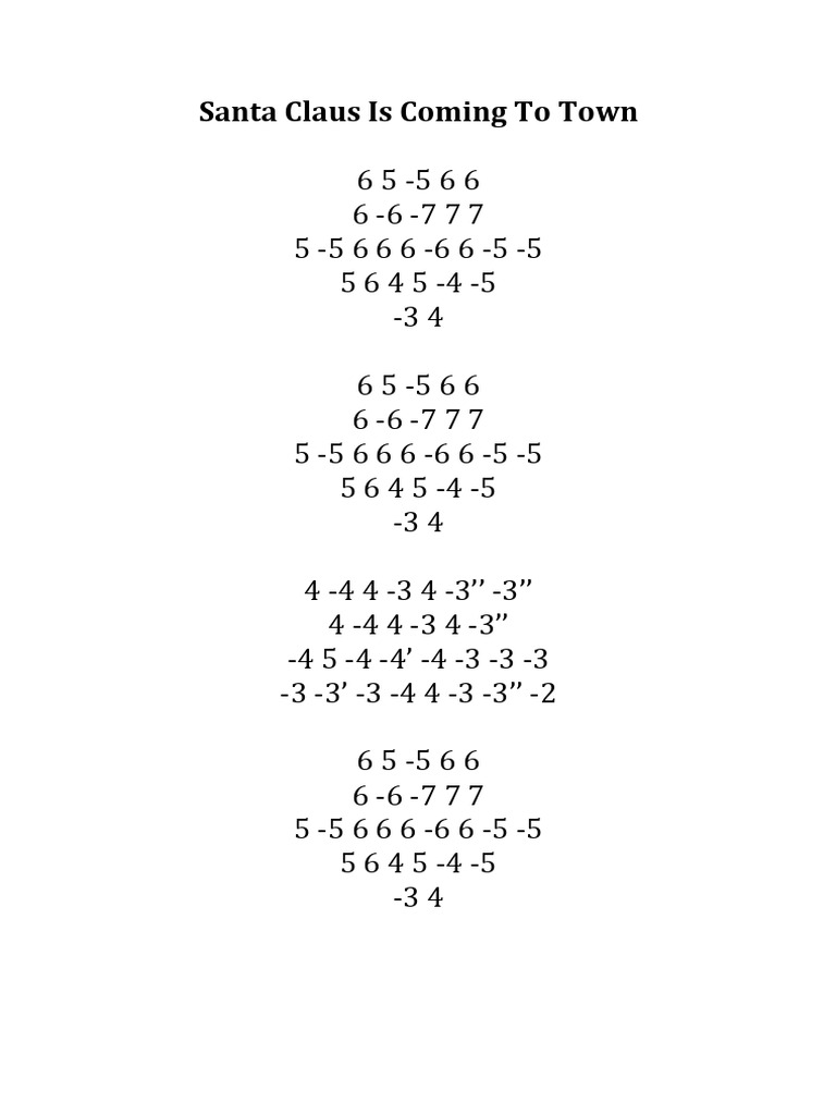 Tabs - Santa Claus Is Coming To Town | PDF