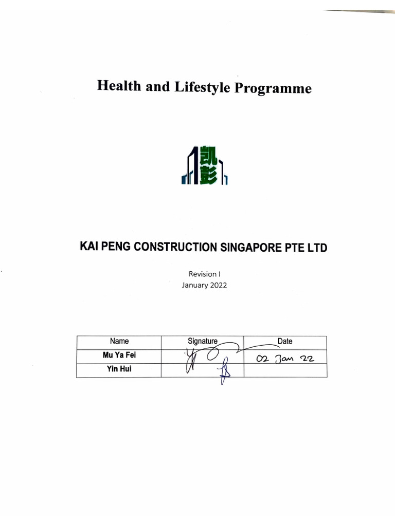 Health and Lifestyle Program Overview | PDF