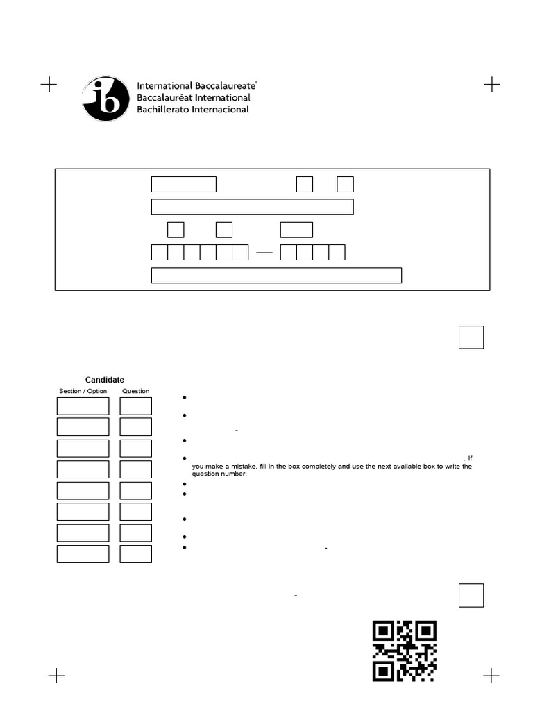Generic IB Answer Cover Sheet | PDF